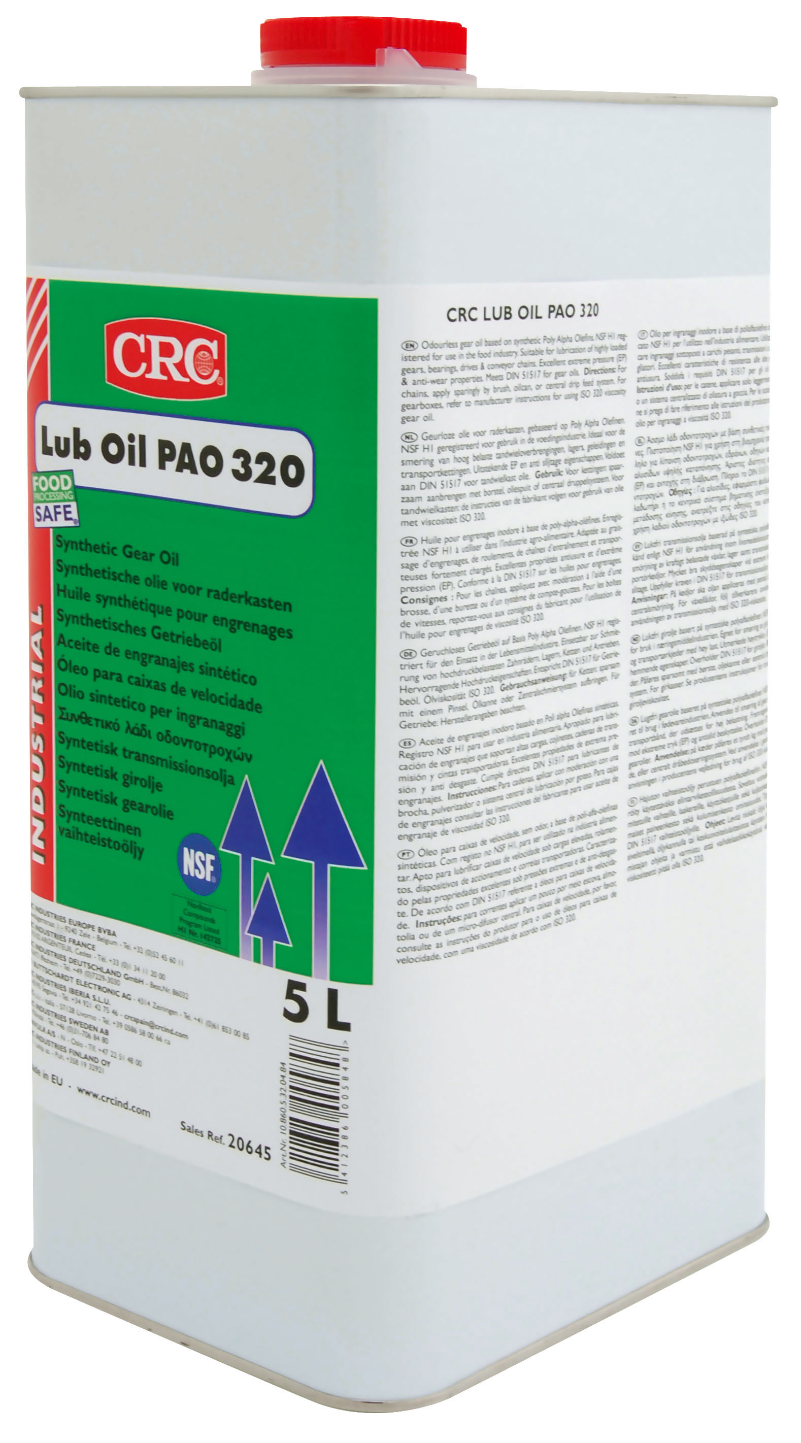 LUB OIL PAO 320 FPS - Aceite sintético PAO para cajas de cambio - 20 l ...