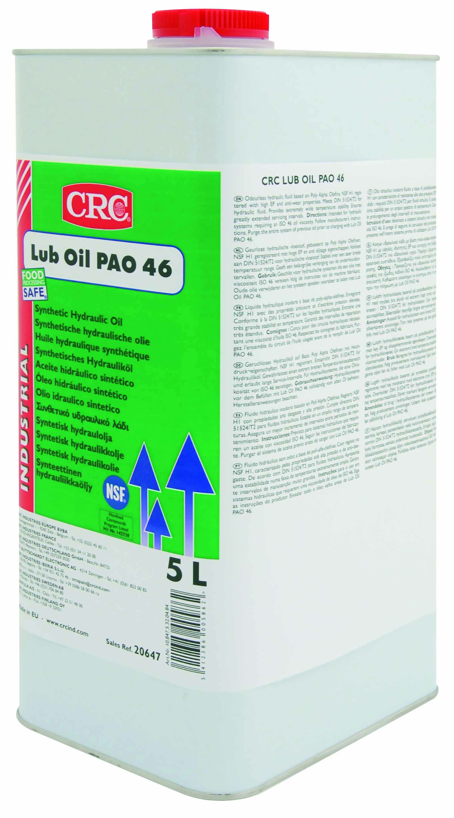 LUB OIL PAO 46 FPS - Aceite sintético PAO para equipos hidráulicos - 5 ...