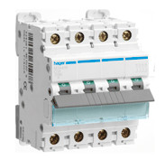 Interruptor automático magnetotérmico serie MU, 4P, 16A, curva C, 6KA - HAGER SISTEMAS, S.A.