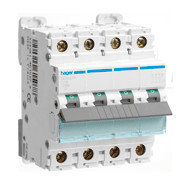 Interruptor automático magnetotérmico serie MU, 4P, 25A, curva C, 6KA - HAGER SISTEMAS, S.A.