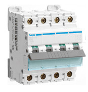Interruptor automático magnetotérmico serie MU, 4P, 40A, curva C, 6KA - HAGER SISTEMAS, S.A.